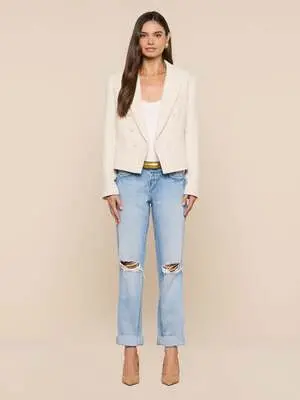 L'Agence Brooke Tweed Blazer - Ecru