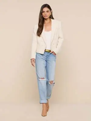 L'Agence Brooke Tweed Blazer - Ecru