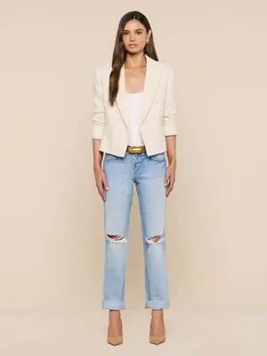 L'Agence Brooke Tweed Blazer - Ecru