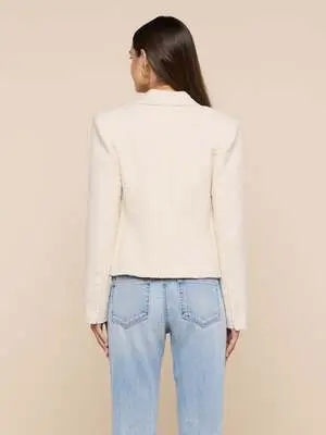 L'Agence Brooke Tweed Blazer - Ecru