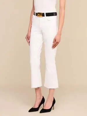 L'Agence Kendra Cropped Flare Jean - Blanc