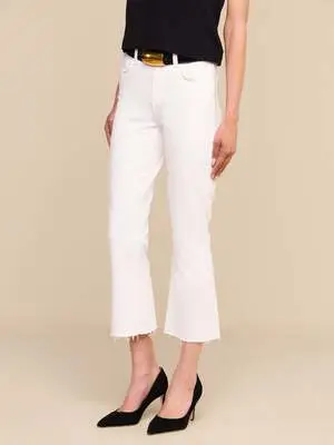 L'Agence Kendra Cropped Flare Jean - Blanc