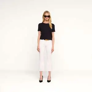 L'Agence Kendra Cropped Flare Jean - Blanc