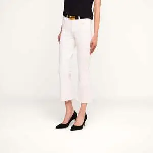 L'Agence Kendra Cropped Flare Jean - Blanc