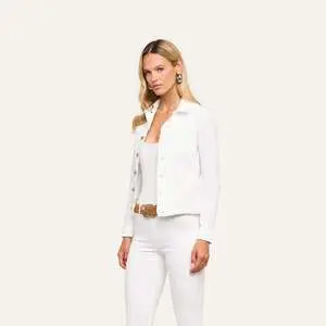 L'AGENCE Celine Denim Jacket - Blanc Destruct