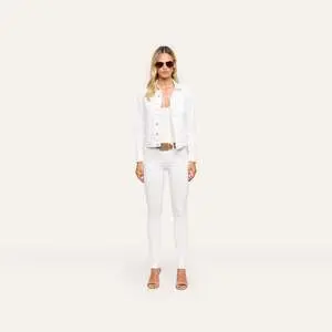 L'AGENCE Celine Denim Jacket - Blanc Destruct