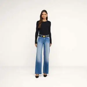 L'Agence Tess Long Sleeve T-shirt - Black Micro Modal