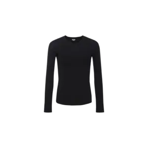 L'Agence Tess Long Sleeve T-shirt - Black Micro Modal