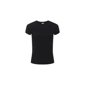 L'Agence Ressi Micro-rib T-shirt - Black Micro Modal
