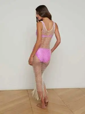L'Agence Angela Crochet Cover-up Dress