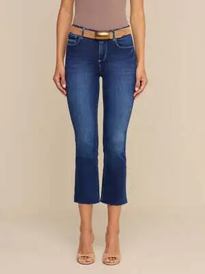 L'Agence Kendra Cropped Flare Jean - Multicolor