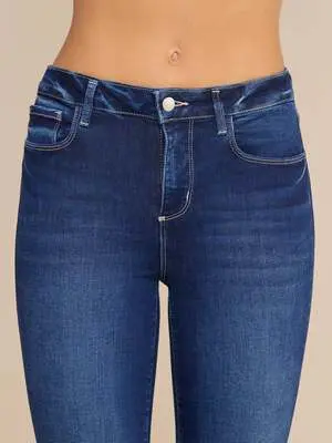 L'Agence Kendra Cropped Flare Jean - Multicolor