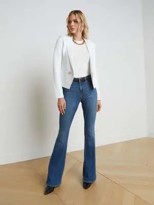 L'Agence Sofia Knit Blazer - White