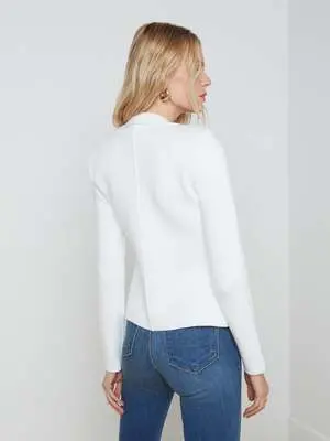 L'Agence Sofia Knit Blazer - White