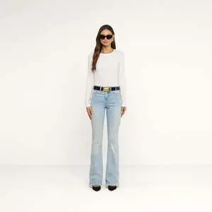 L'Agence Tess Long Sleeve T-shirt - White Micro Modal