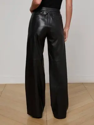 L'Agence Livvy Leather Trouser - Black
