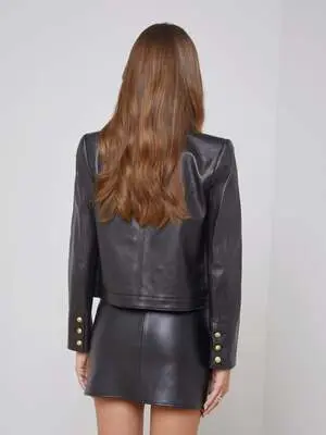 L'Agence Jayde Leather Jacket - Black