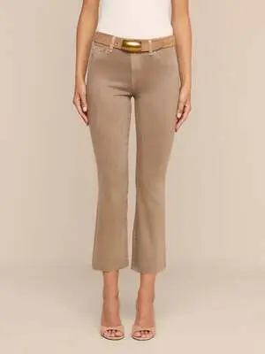 L'Agence Kendra Coated Cropped Flare Jean - Rye Coated
