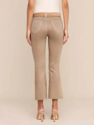L'Agence Kendra Coated Cropped Flare Jean - Rye Coated