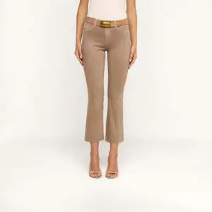 L'Agence Kendra Coated Cropped Flare Jean - Rye Coated