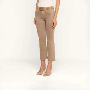 L'Agence Kendra Coated Cropped Flare Jean - Rye Coated