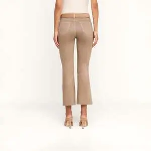 L'Agence Kendra Coated Cropped Flare Jean - Rye Coated