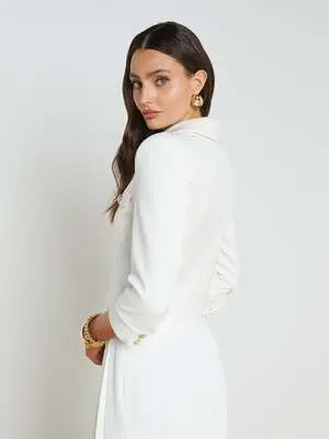 L'Agence Kumi Cropped Jacket - White