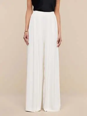 L'Agence Nova Pleated Wide-leg Trousers - Ivory