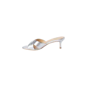 L'Agence Aveline Metallic Leather Kitten-heel Sandal