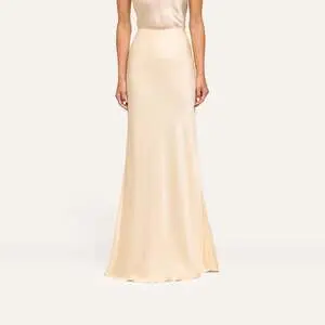 L'Agence Zeta Satin Maxi Skirt - Pearl