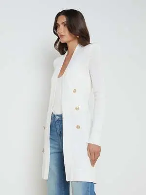 L'Agence Noe Double-breasted Cardigan - White