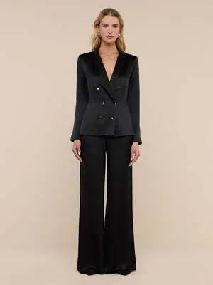 L'Agence Colin Silk Charmeuse Blazer - Black