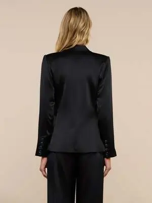 L'Agence Colin Silk Charmeuse Blazer - Black