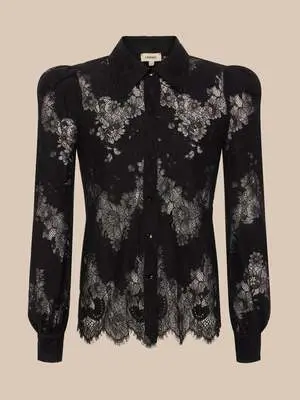 L'Agence Jenica Lace Blouse Top - Black