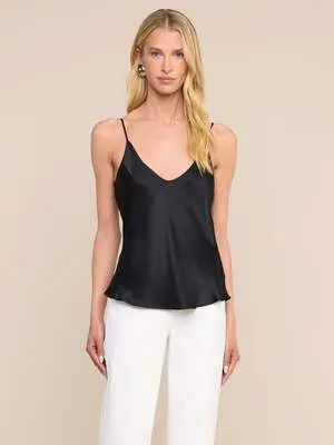 L'Agence Lexi Silk Camisole Black