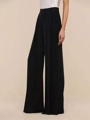 L'Agence Nova Pleated Wide-leg Trousers - Black
