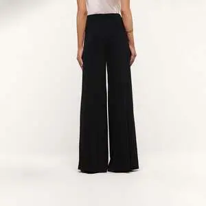 L'AGENCE Nova Pleated Wide-leg Trousers - Black