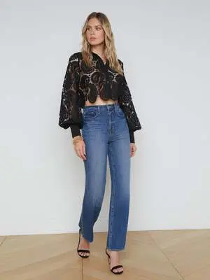 L'Agence Odelia Lace Blouse Top