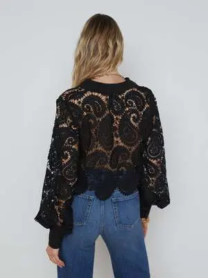 L'Agence Odelia Lace Blouse Top