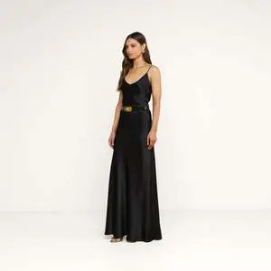 L'Agence Ryker Silk Maxi Skirt - Black