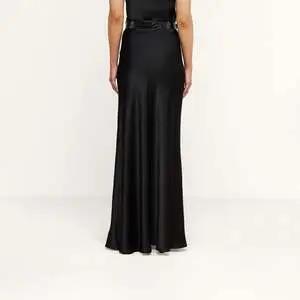 L'Agence Ryker Silk Maxi Skirt - Black