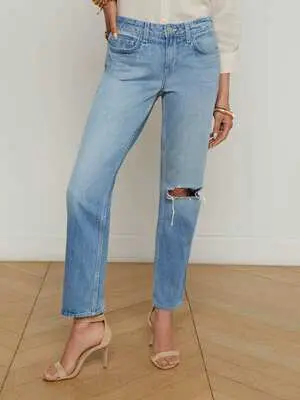 L'Agence Nevia Straight-leg Jeans - Zion Destruct