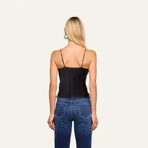 L'Agence Calista Silk Camisole - Black