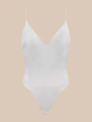 L'Agence Dara Stretch Satin Bodysuit