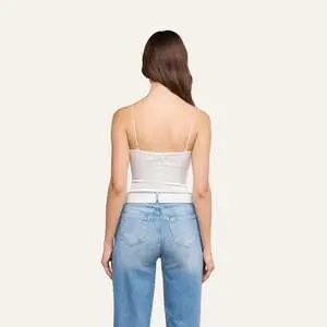 L'Agence Dara Stretch Satin Bodysuit - Ivory