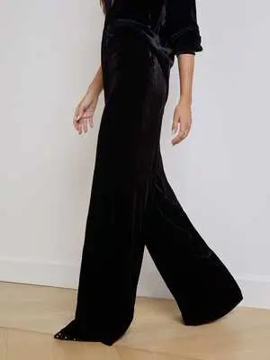 L'Agence Pilar Velvet Wide-leg Pants