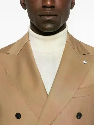 L.B.M. 1911 Double-breasted Frayed-edge Blazer