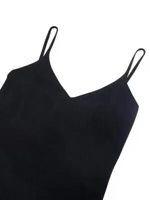 PAULA Kali Spaghetti-strap Ribbed Top - Black