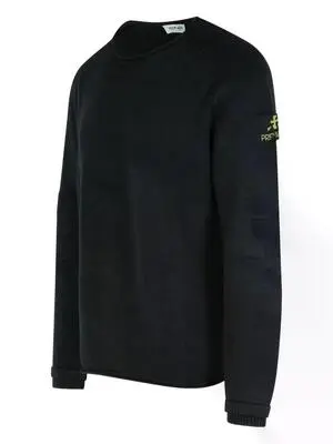 Premiata Logo-patch Crew-neck Sweater - Black