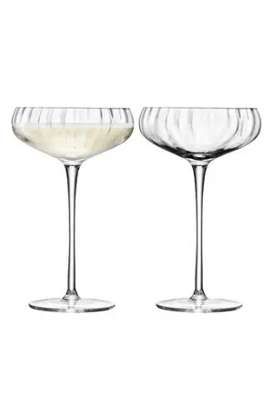 LSA Aurelia Set Of 2 Champagne Saucers - Clear